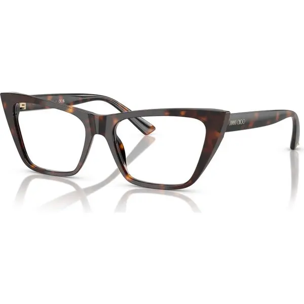 JIMMY CHOO 52mm Cat Eye Optical Glasses - Tortoise