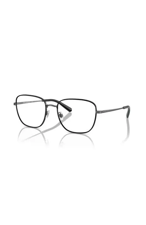 Brooks Brothers 56mm Square Full Rim Eyeglasses - Grey