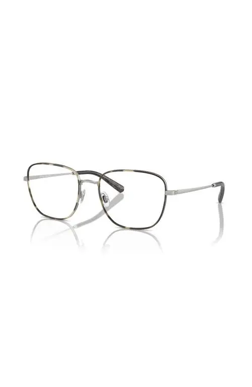 Brooks Brothers 56mm Square Full Rim Eyeglasses - Silver