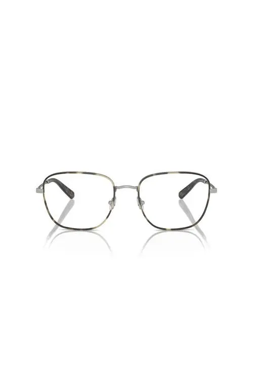 Brooks Brothers 56mm Square Full Rim Eyeglasses - Silver