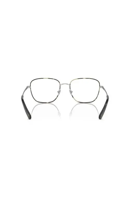 Brooks Brothers 56mm Square Full Rim Eyeglasses - Silver