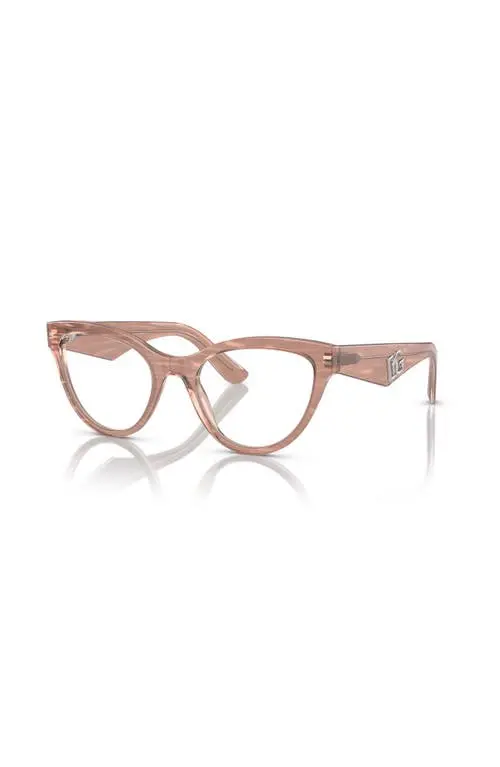 Dolce & Gabbana 52mm Butterfly Eyeglasses - Brown