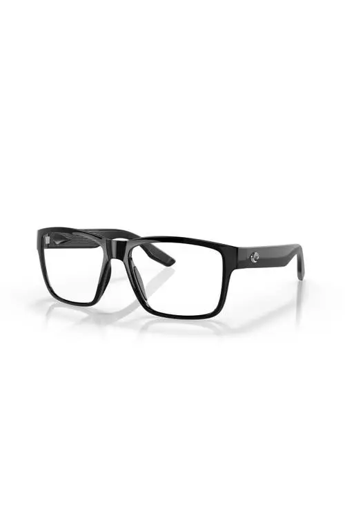 COSTA 57mm Square Full Rim Eyeglasses - Black