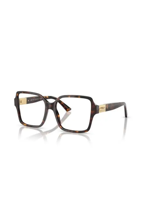 JIMMY CHOO 52mm Square Optical Glasses - Tortoise