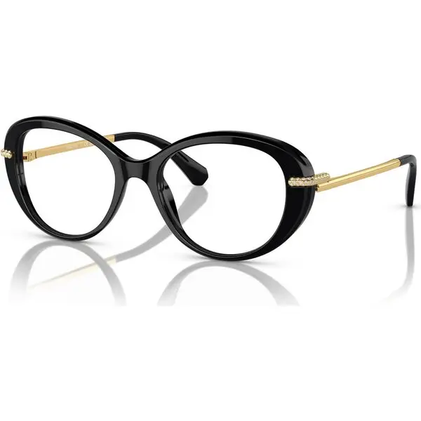 SWAROVSKI 50mm Oval Eyeglasses - Black