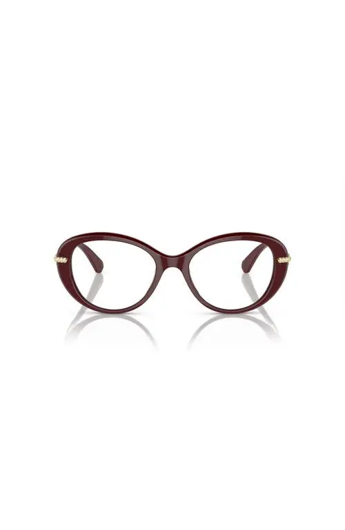 SWAROVSKI 50mm Oval Eyeglasses - Red