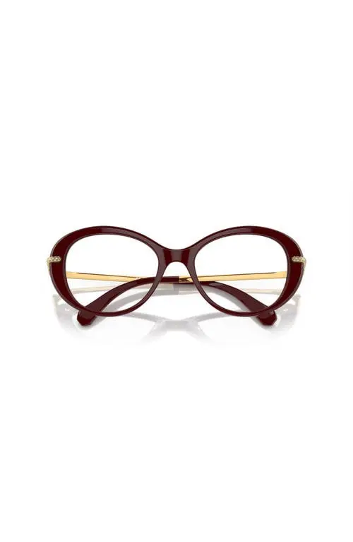 SWAROVSKI Oval Optical Glasses With Crystal Embellishments - Red