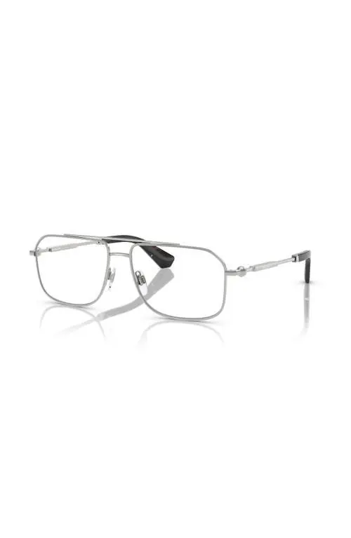 Burberry 58mm Rectangle Optical Glasses - Silver