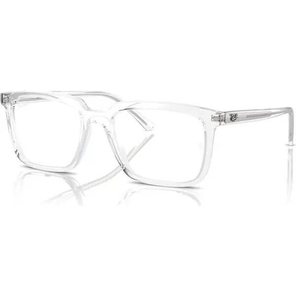 Ray-ban 52mm Rectangle Full Rim Eyeglasses - Transparent
