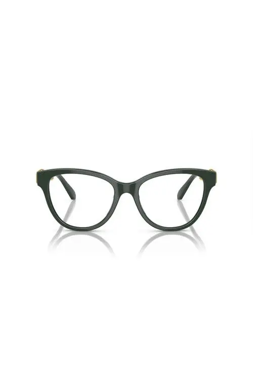 SWAROVSKI 52mm Round Full Rim Eyeglasses - Green