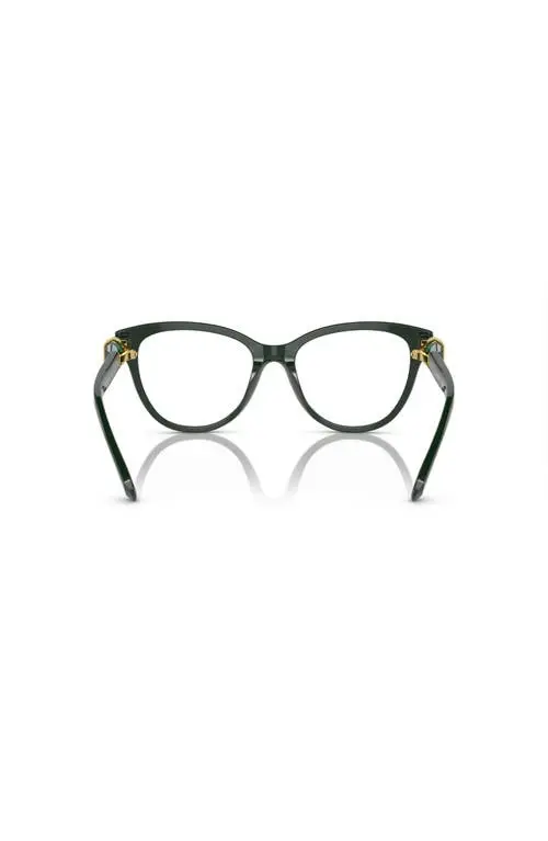 SWAROVSKI 52mm Round Full Rim Eyeglasses - Green