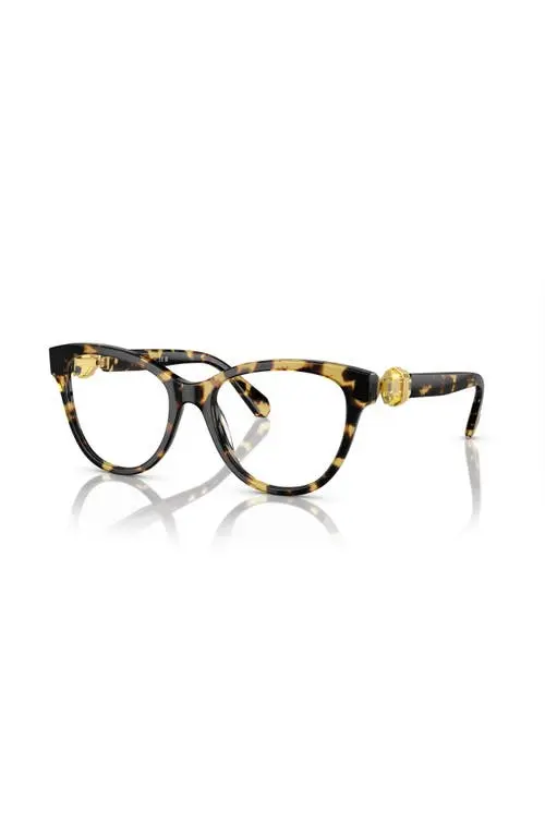 SWAROVSKI 52mm Round Full Rim Eyeglasses - Tortoise