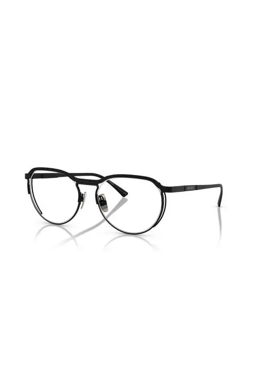 FERRARI Oval Titanium Eyeglasses - Black
