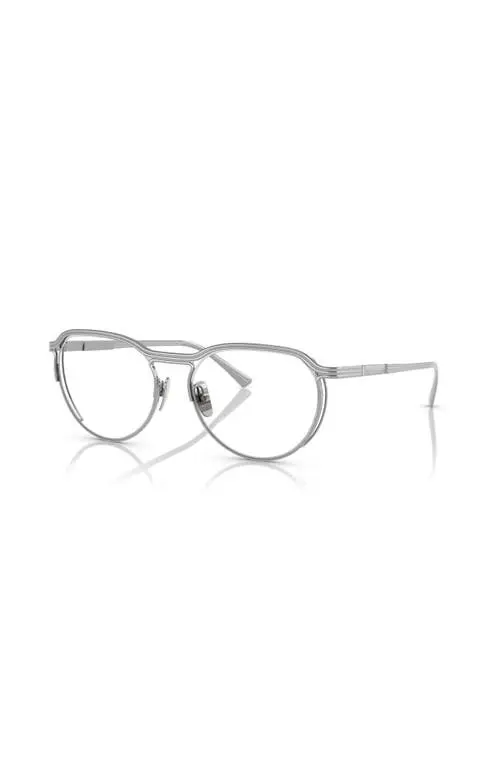 FERRARI Oval Titanium Eyeglasses - Silver