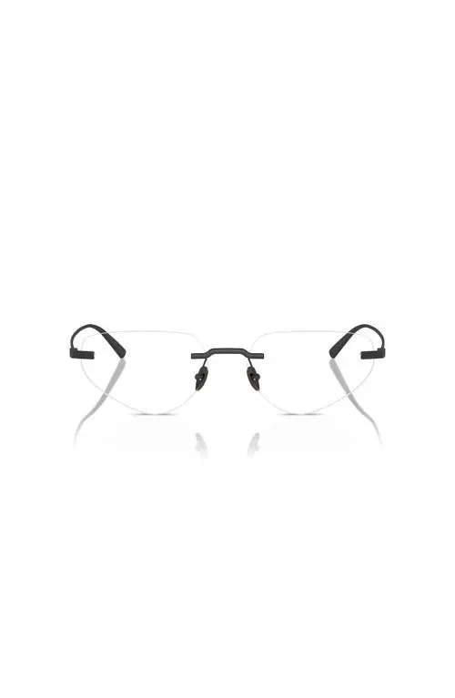 FERRARI 55mm Irregular Rimless Eyeglasses - Black