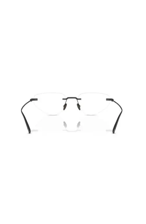 FERRARI 55mm Irregular Rimless Eyeglasses - Black