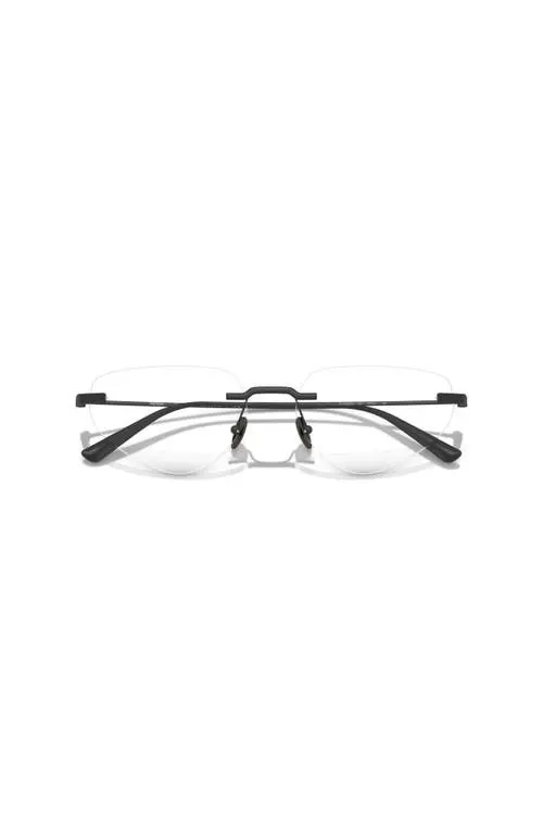 FERRARI 55mm Irregular Rimless Eyeglasses - Black