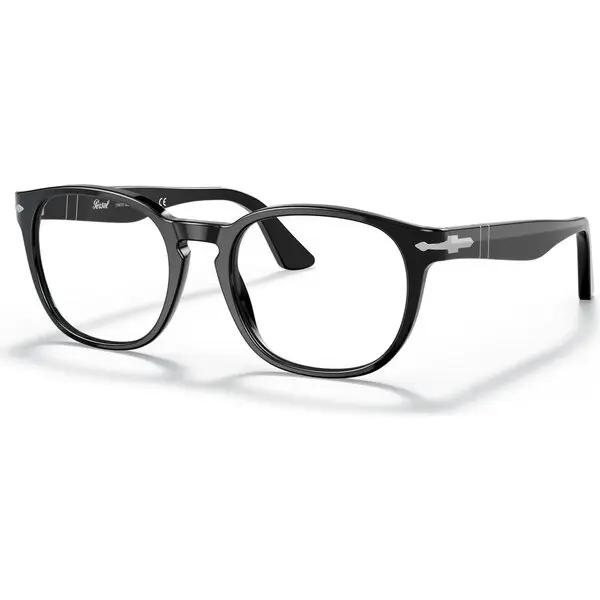 Persol 52mm Round Eyeglasses - Black
