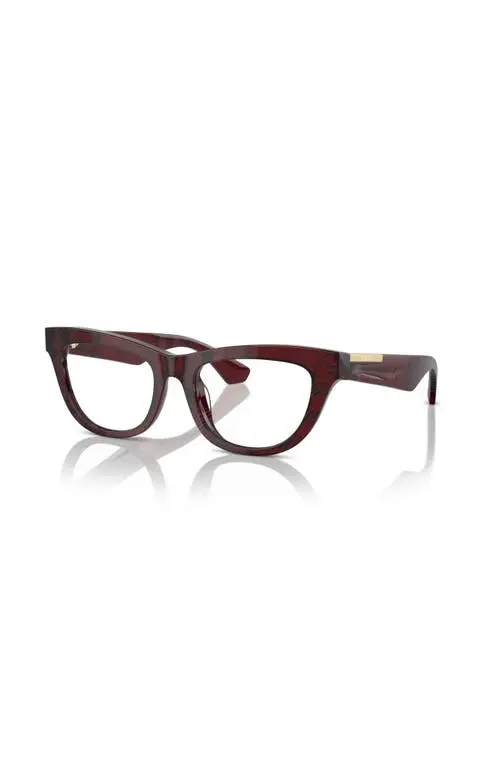 Burberry 50mm Rectangle Full Rim Optical Glasses - Red