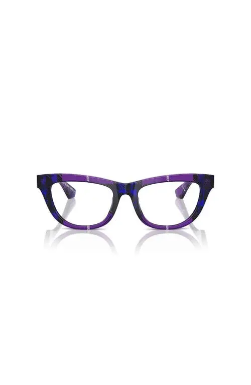 Burberry 50mm Rectangle Full Rim Optical Glasses - Violet