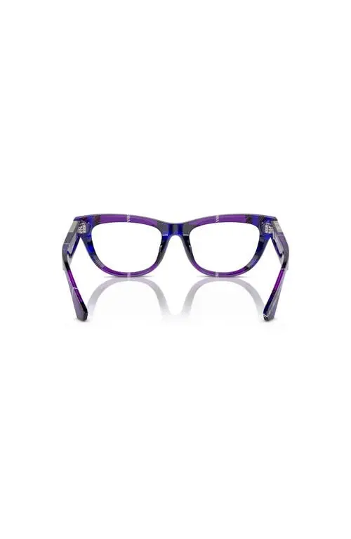 Burberry 50mm Rectangle Full Rim Optical Glasses - Violet