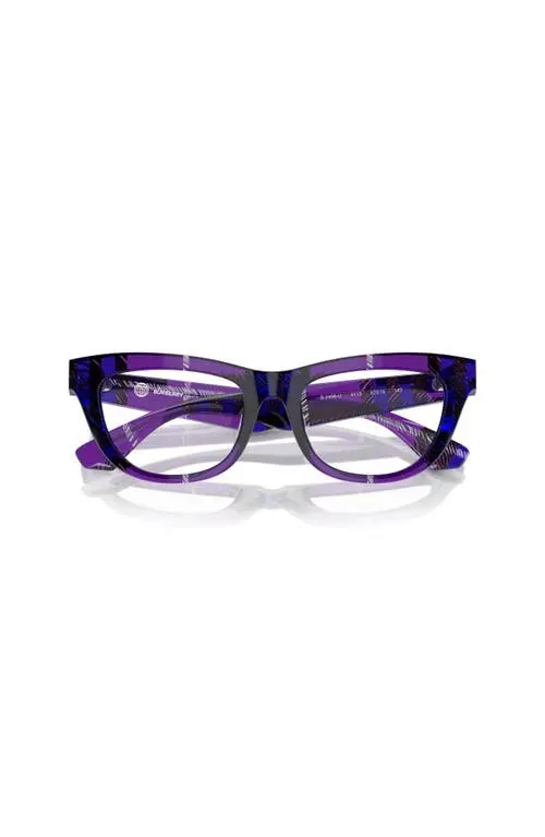 Burberry 50mm Rectangle Full Rim Optical Glasses - Violet