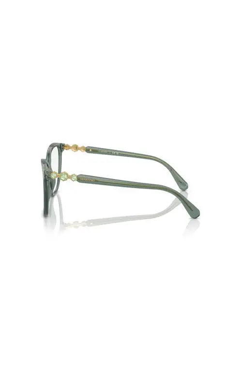 SWAROVSKI 54mm Square Eyeglasses - Green