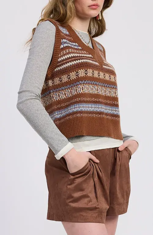JACQUIE THE LABEL Fair Isle Sweater Vest