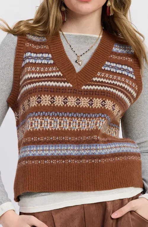 JACQUIE THE LABEL Fair Isle Sweater Vest