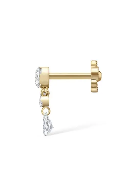 MARIA TASH Diamond Crescendo Single Bar Stud Earring - Yellow Gold