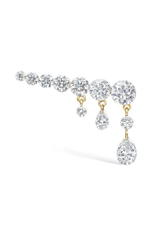 MARIA TASH Diamond Crescendo Single Bar Stud Earring - Yellow Gold