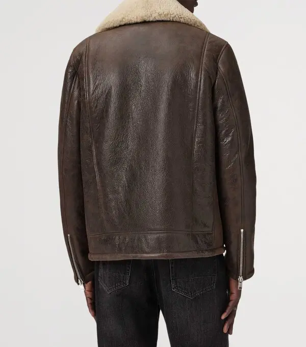 ALLSAINTS Leather Xylon Biker Jacket - Brown
