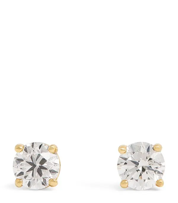 Harrods Diamond Stud Earrings - Gold