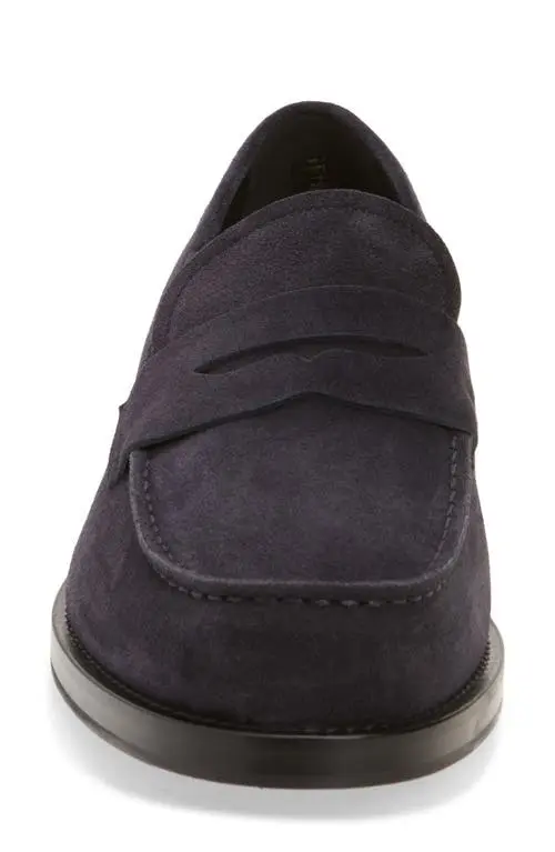 BOSS Suede Penny Loafer - Navy