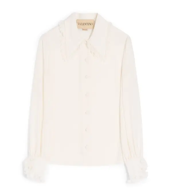 Valentino Garavani Silk Frilled Shirt - Ivory