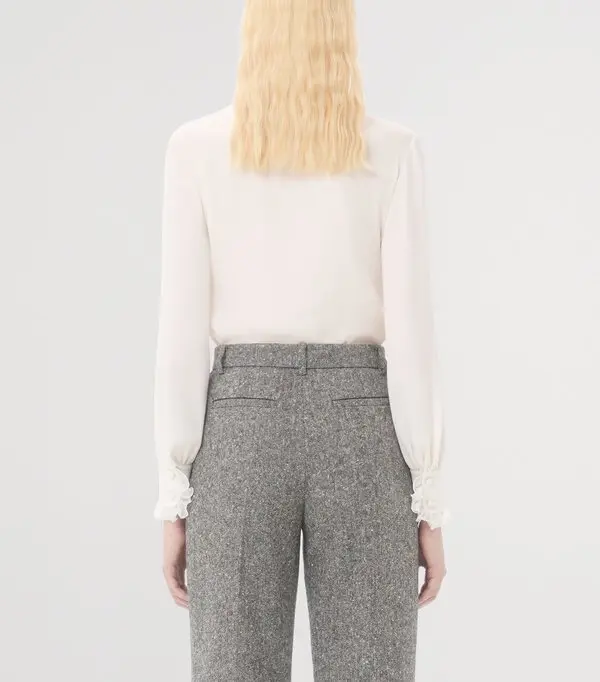 Valentino Garavani Silk Frilled Shirt - Ivory