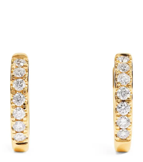 Harrods Diamond Huggie Earrings - Gold