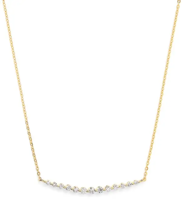 Harrods Diamond Graduating Pendant Necklace - Gold