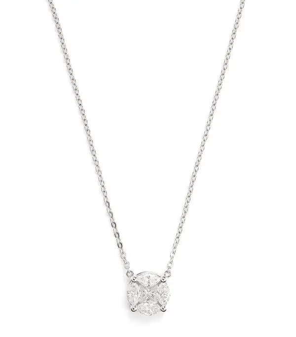 Harrods Round Illusion Diamond Necklace - White