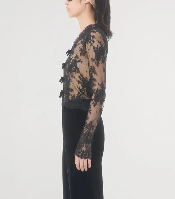 Valentino Garavani Lace Shirt With Bow Detail