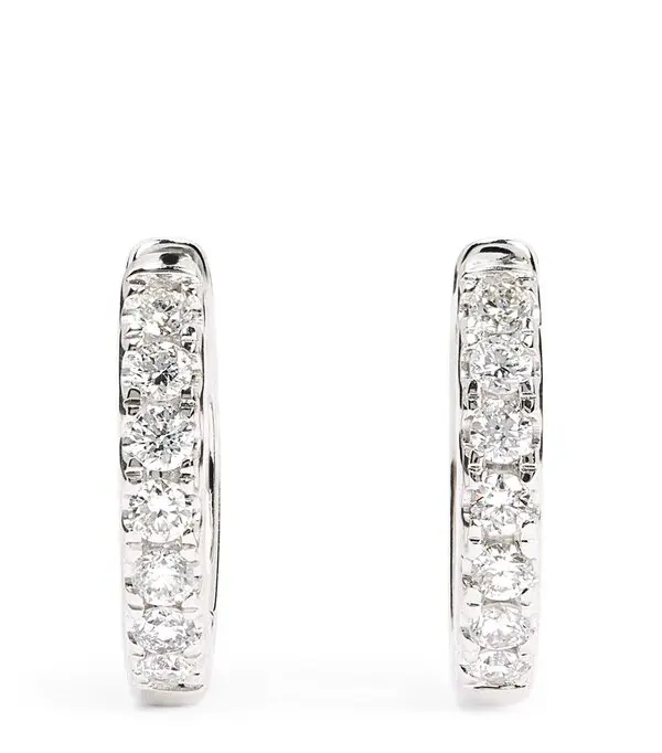Harrods Diamond Huggie Earrings - White