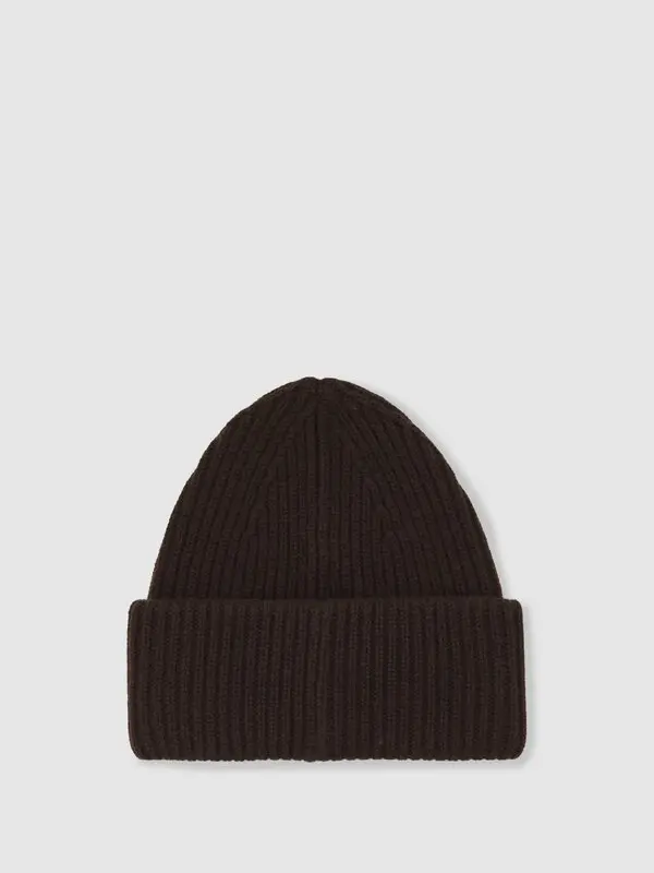 REISS Aden Monogram Appliqué Wool Beanie