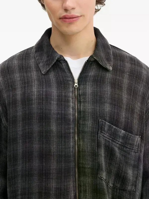 WON HUNDRED Plaid Zip-up Shirt