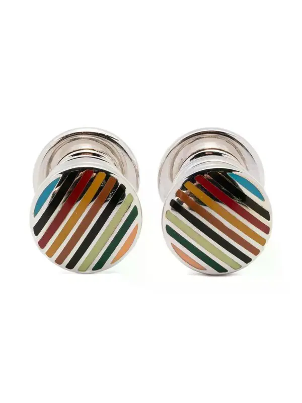 Paul Smith Striped Cufflinks - Silver