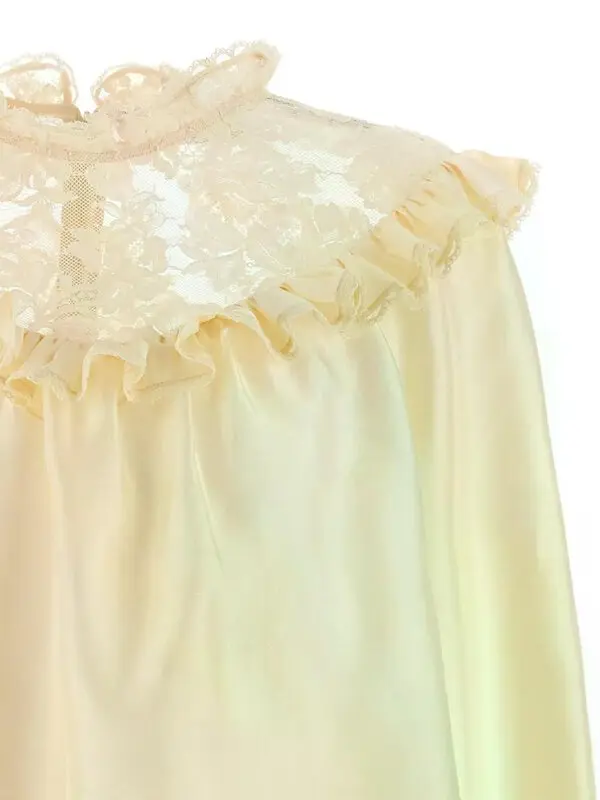 Zimmermann Lace Ruffled Silk Blouse