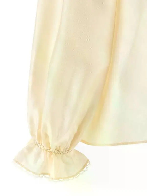 Zimmermann Lace Ruffled Silk Blouse