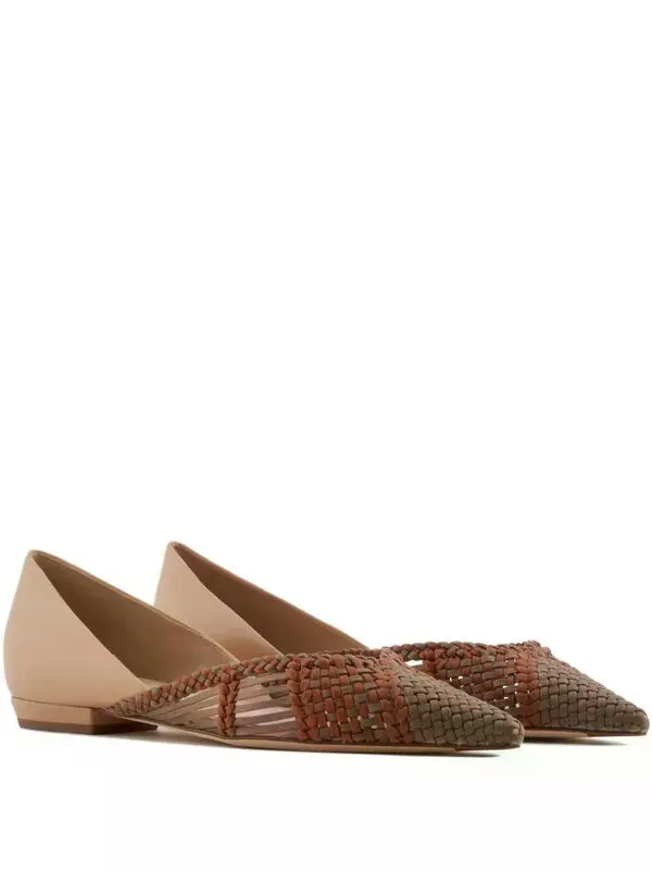 Giorgio Armani Pointed Ballet Flats - Brown