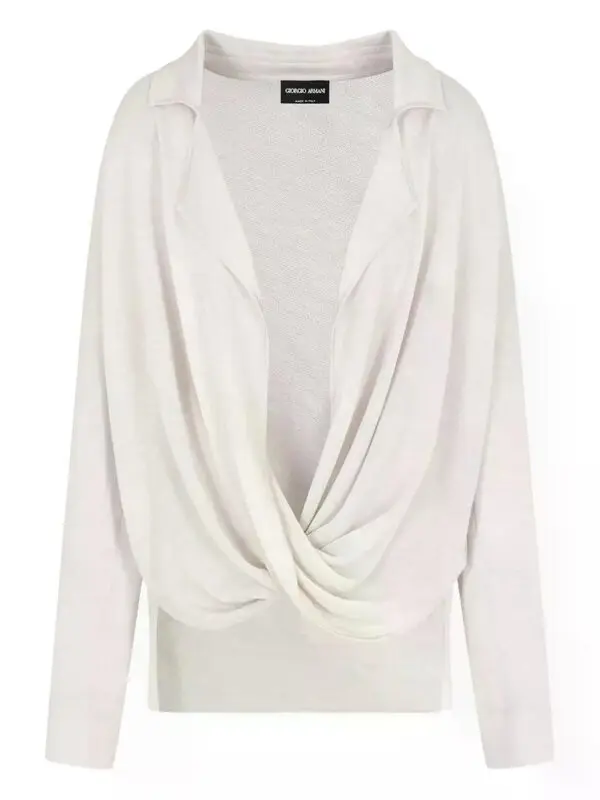 Giorgio Armani Draped Collared Top