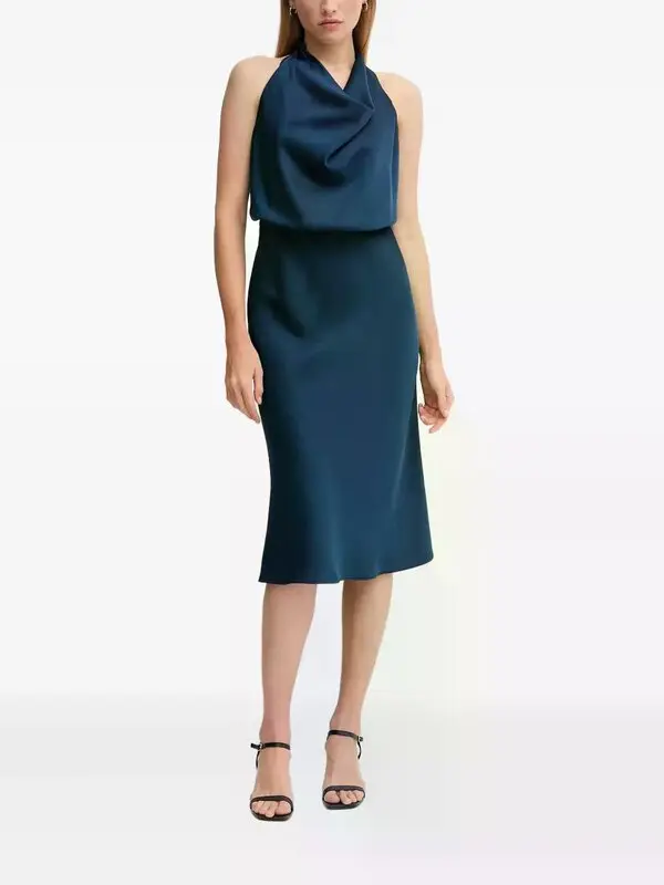 SANDRO FERRONE Halterneck Draped Midi Dress