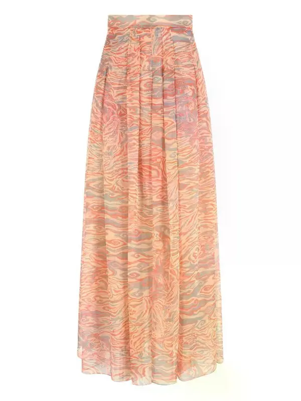 Giorgio Armani Pleated Maxi Skirt - Orange